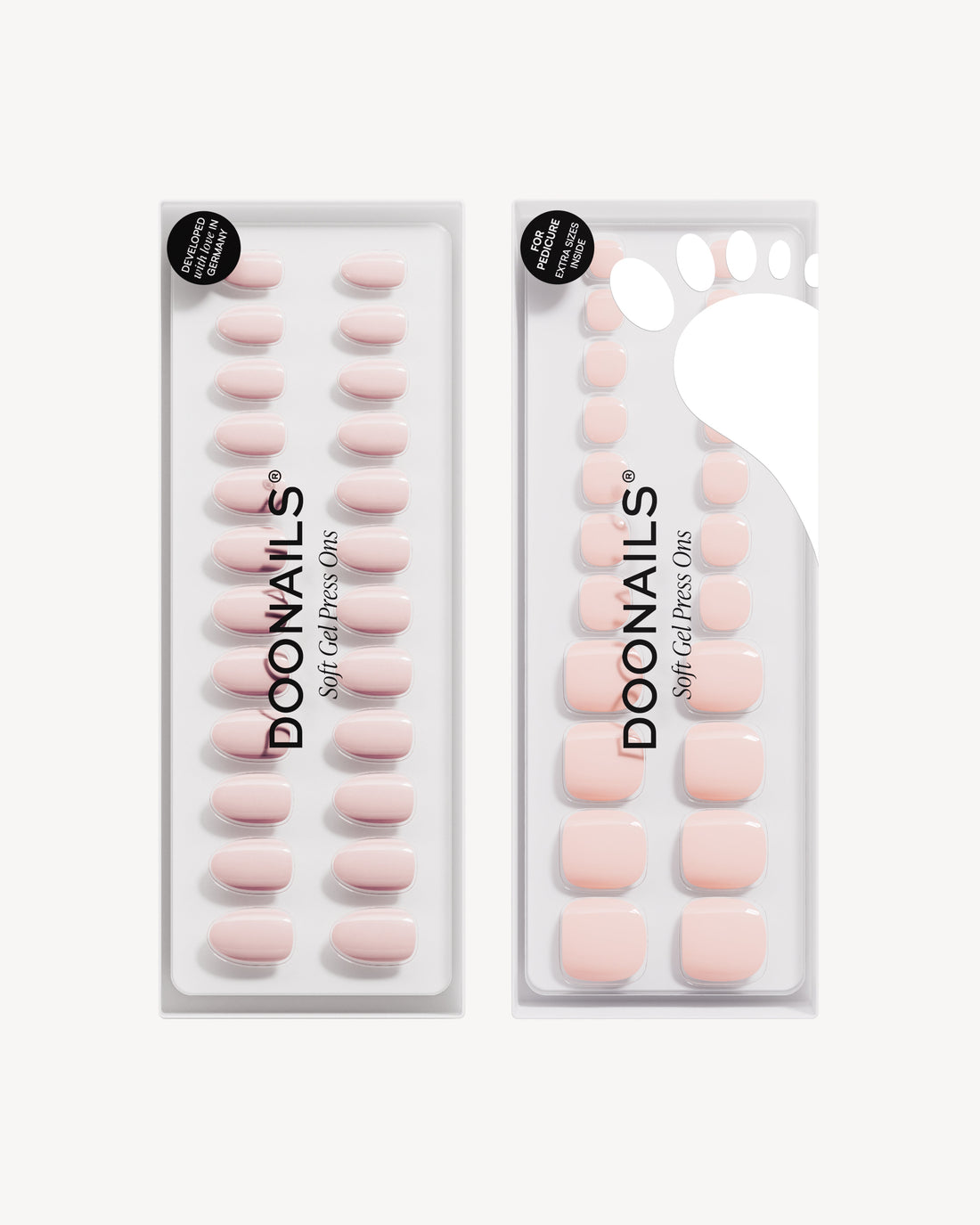 Doonails - Soft Gel Press Ons - Ballerina Short Round Mani & Pedi Set